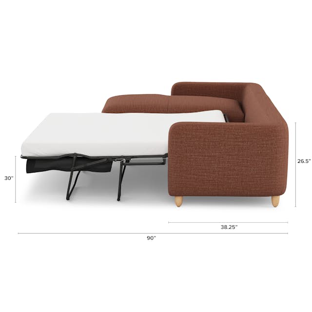 Vati Napa Rust 98.5" Left Storage Sleeper Sectional | Article