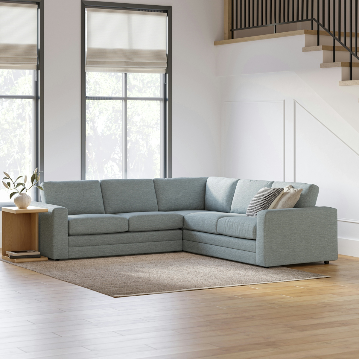 Riley Silver Light Blue 104" Corner Sectional | Article