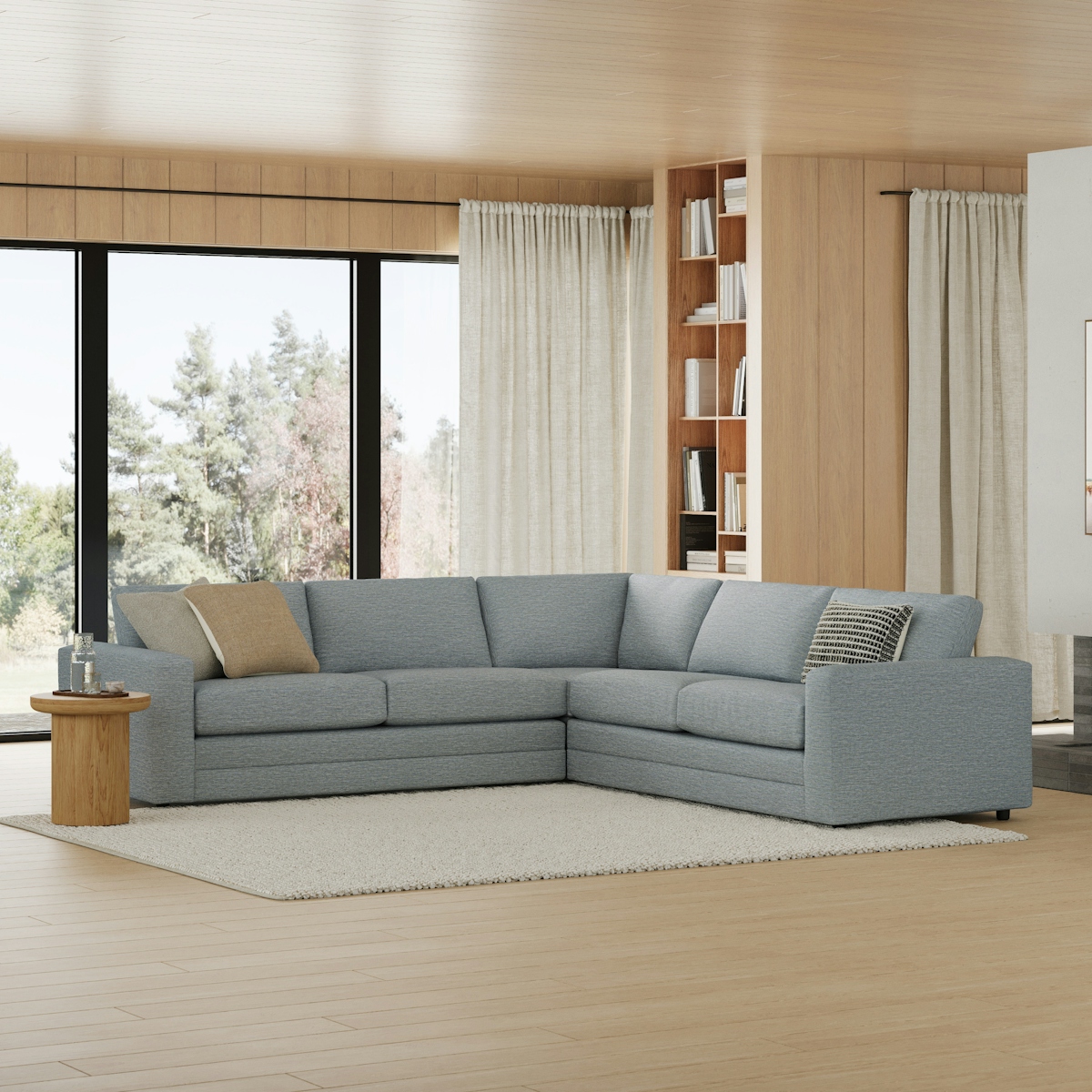 Riley Silver Light Blue 114" Corner Sectional | Article