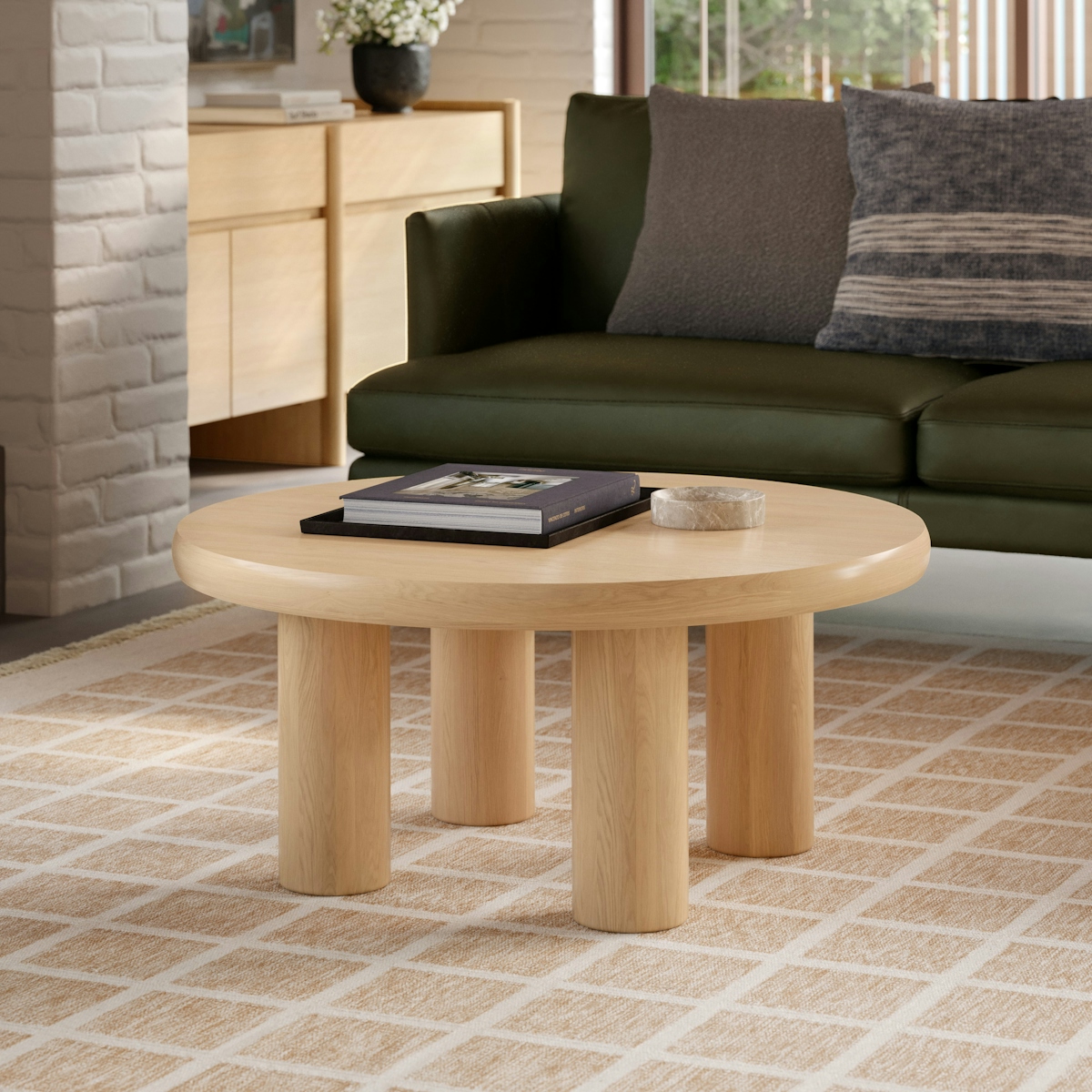Adel White Oak 35" Round Coffee Table, FKA Muhly | Article