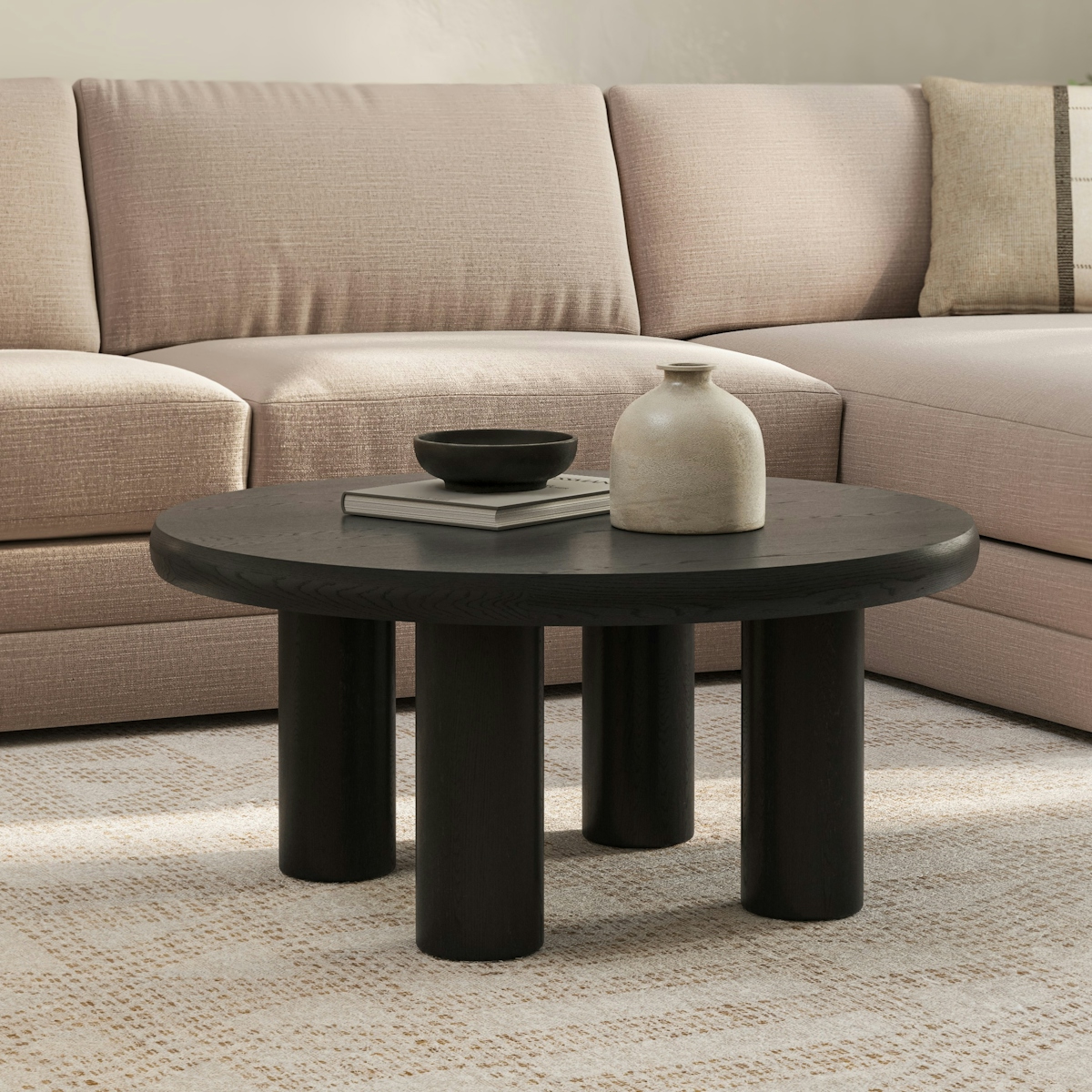 Adel Black 35" Round Coffee Table, FKA Muhly | Article
