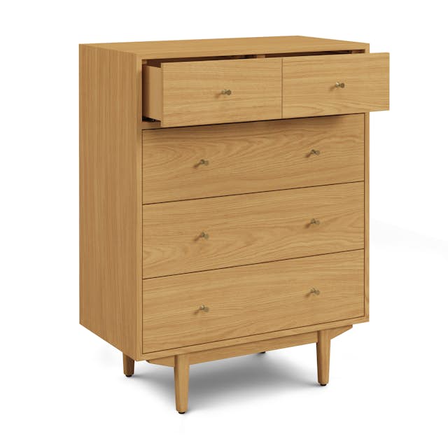 Cooper Natural Oak 5-Drawer Tallboy Chest | Article