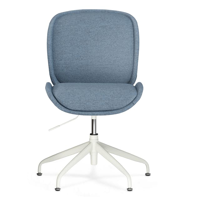 Rya Light Blue Wool Bouclé Office Chair, Japandi Style | Article