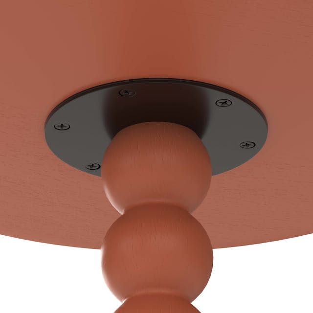 Hallie Autumn Russet Beaded Pedestal Side Table, Solid Wood | Article