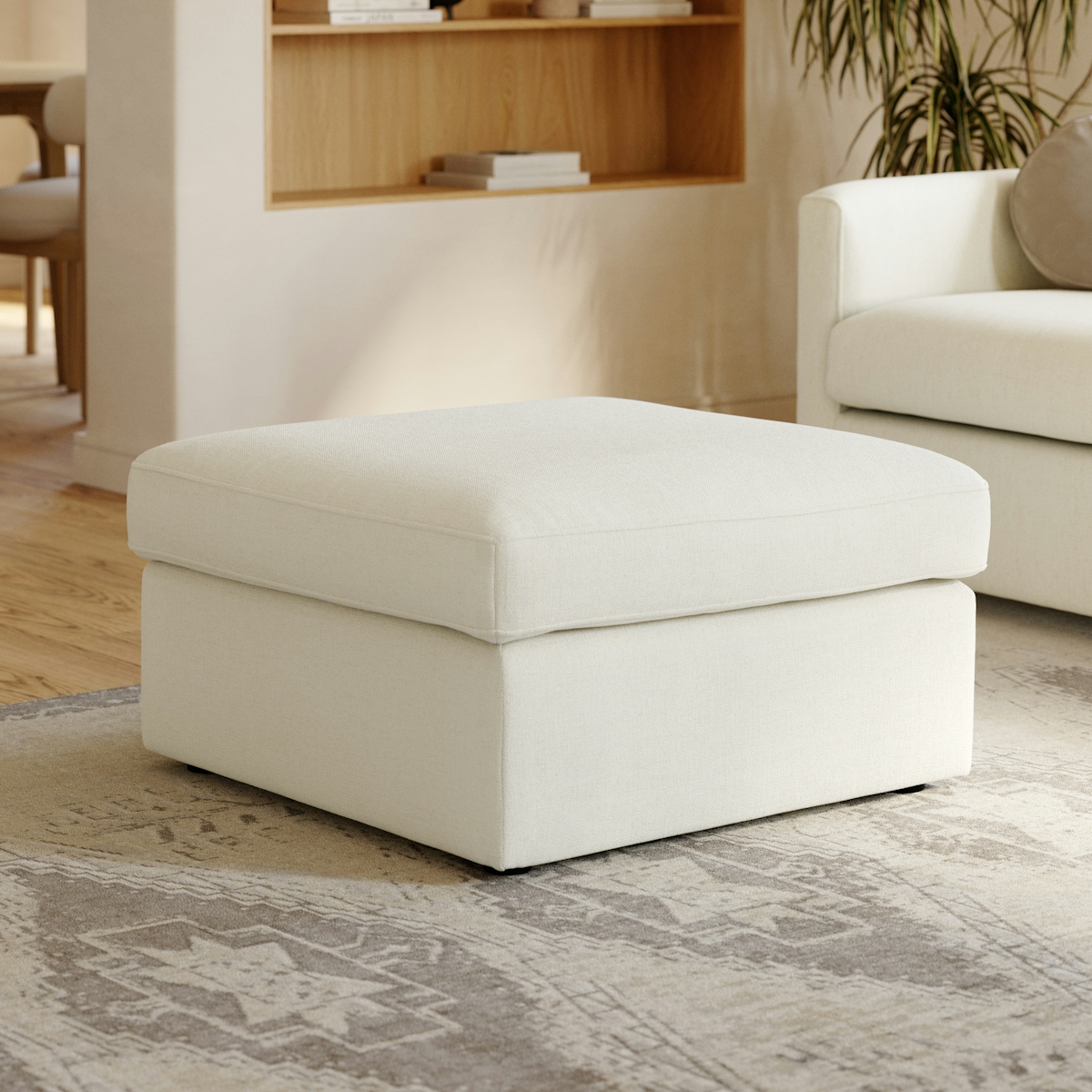 Lenae Savoy Ivory Ottoman | Article