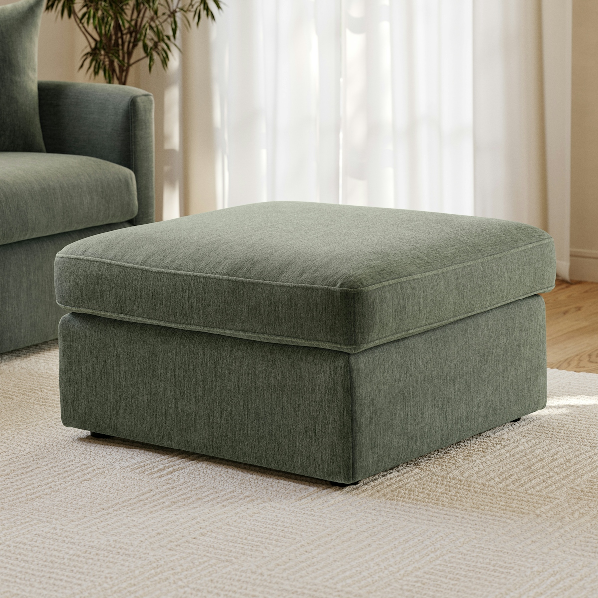 Lenae Eleos Green Ottoman | Article