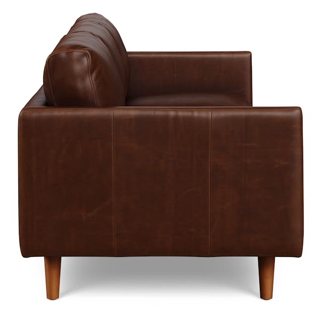 Nirvana Indiana Brown 3 Seater Leather Industrial Sofa | Article