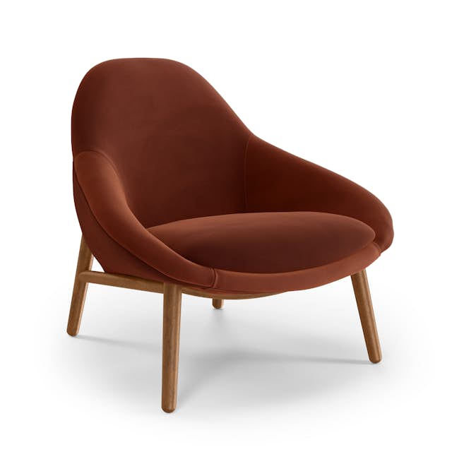 Sunny Hale Rust Velvet Low Lounge Chair | Article
