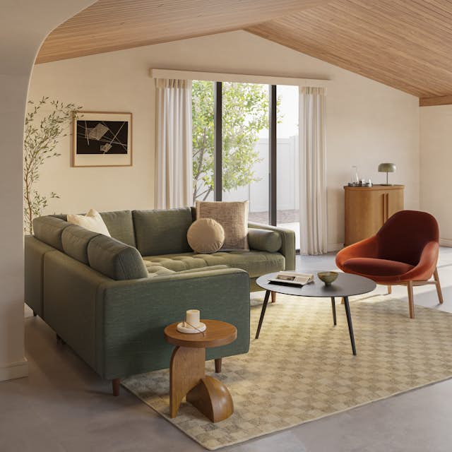 Sunny Hale Rust Velvet Low Lounge Chair | Article