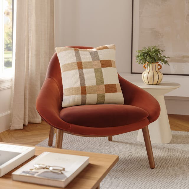 Sunny Hale Rust Velvet Low Lounge Chair | Article