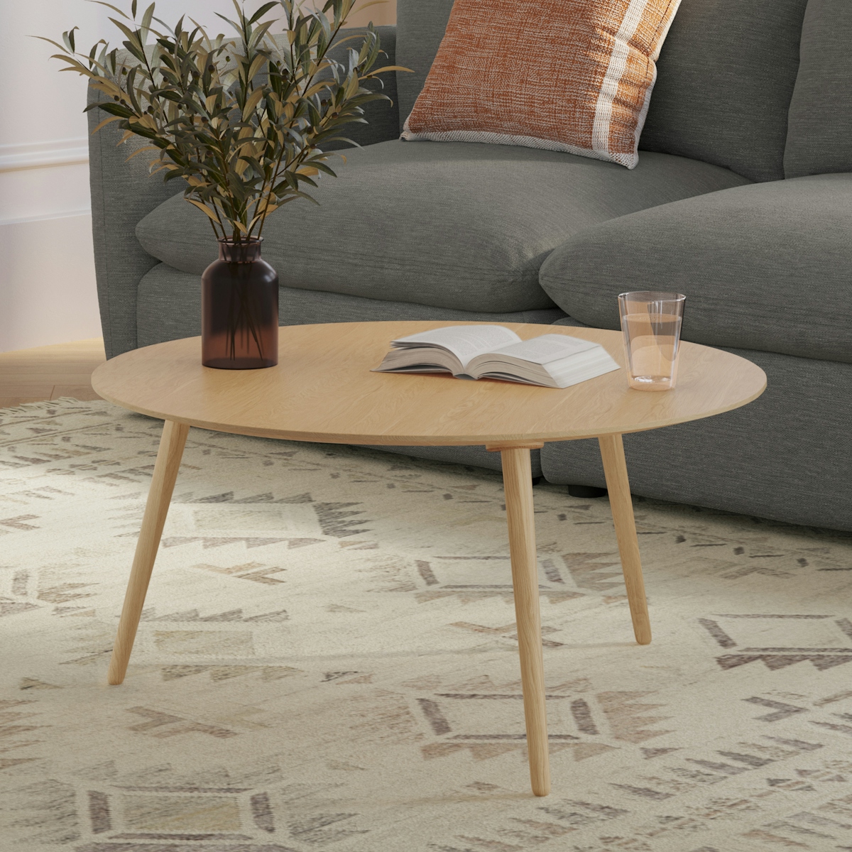 Amoeba White Oak Round Coffee Table | Article
