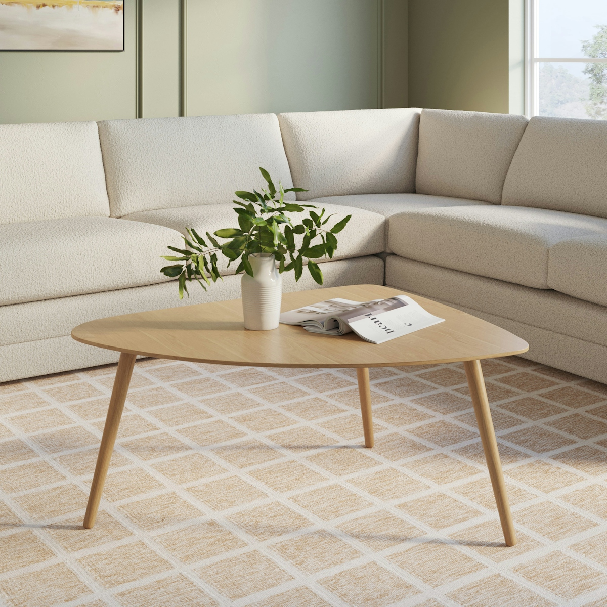 Amoeba 35" White Oak Triangle Coffee Table | Article