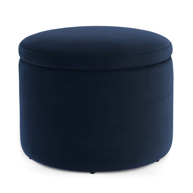 Benson Hale Ink Velvet Storage Ottoman | Article