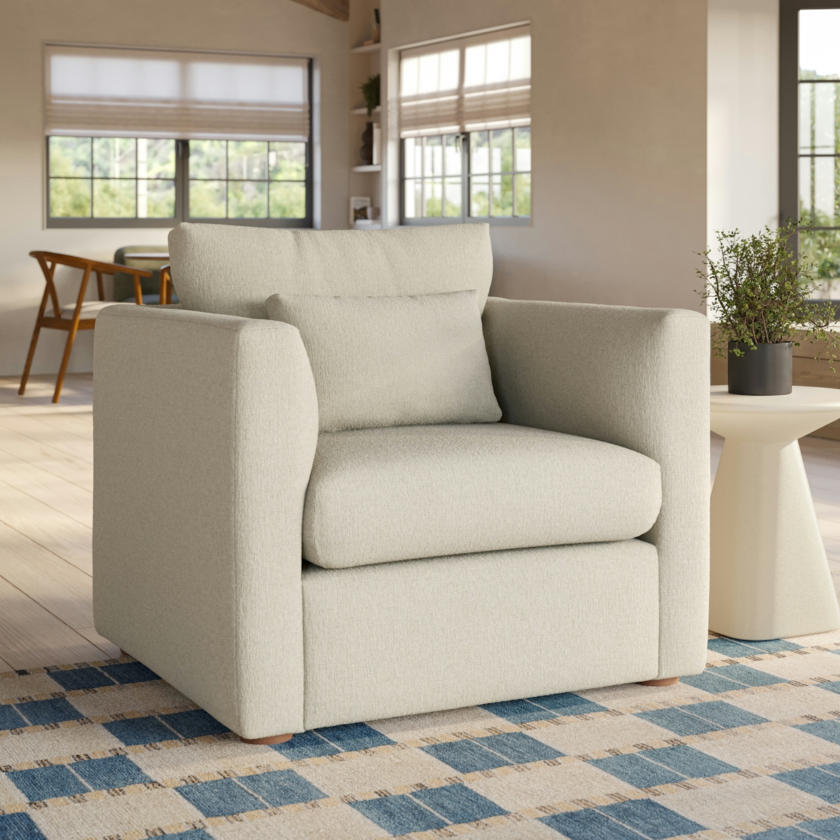 Marina Clover Ivory Lounge Chair | Article