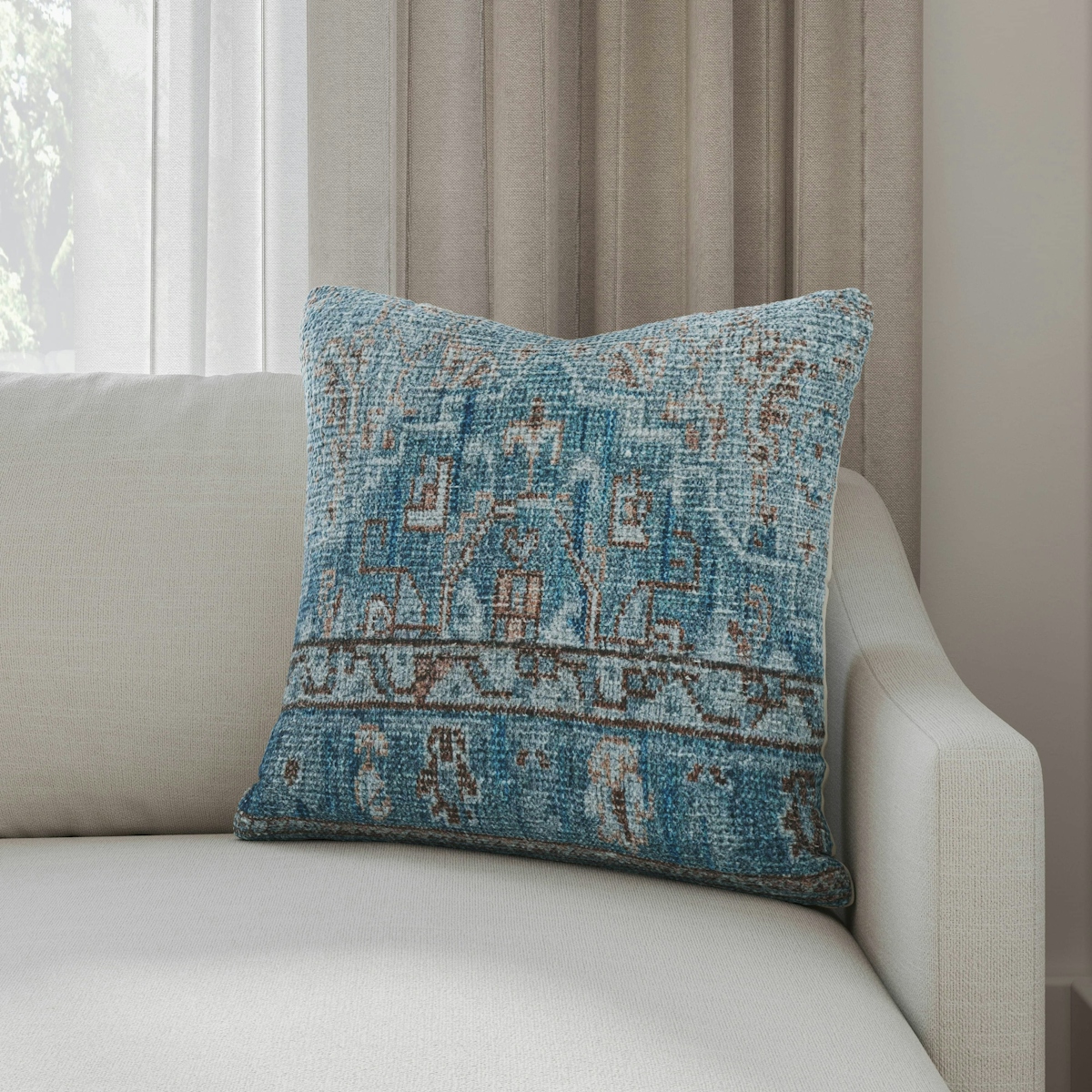 Mina Blue Persian Rug Inspired Pillow | Article
