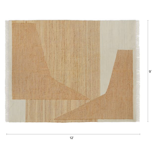 Arizona Patterned Brown and White Rug, 9 x 12 | Article