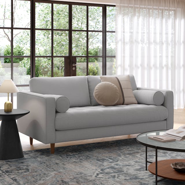 Sven Silver Ivory Tufted Loveseat | Article