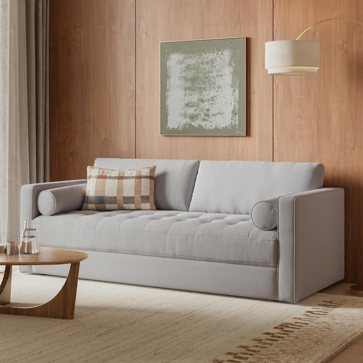 Sven Silver Ivory Tufted Fold-out Sofa Bed | Article