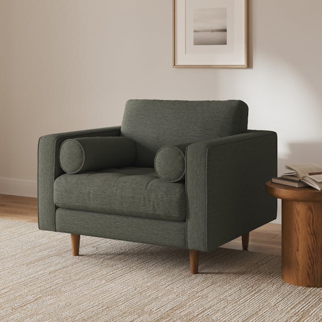 Sven Silver Moss Tufted Lounge Chair | Article