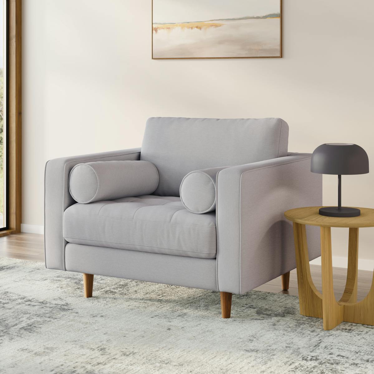 Sven Silver Ivory Tufted Lounge Chair | Article
