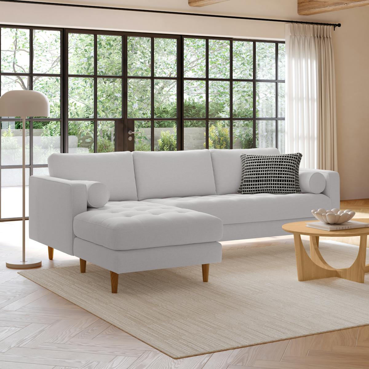 Sven Silver Ivory Left Chaise Sectional | Article