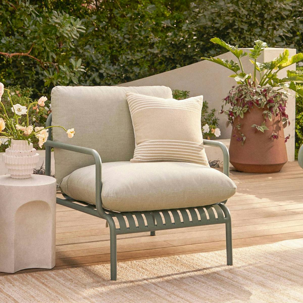 Sarek Sunbrella® Mint Outdoor Lounge Chair | Article