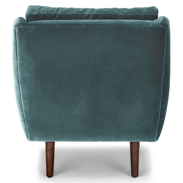 Pacific Blue and Walnut Matrix Velvet Lounge Chair | Article