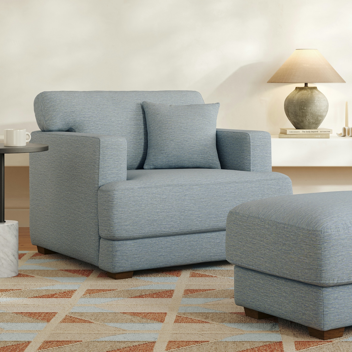 Dawn Silver Light Blue Lounge Chair | Article