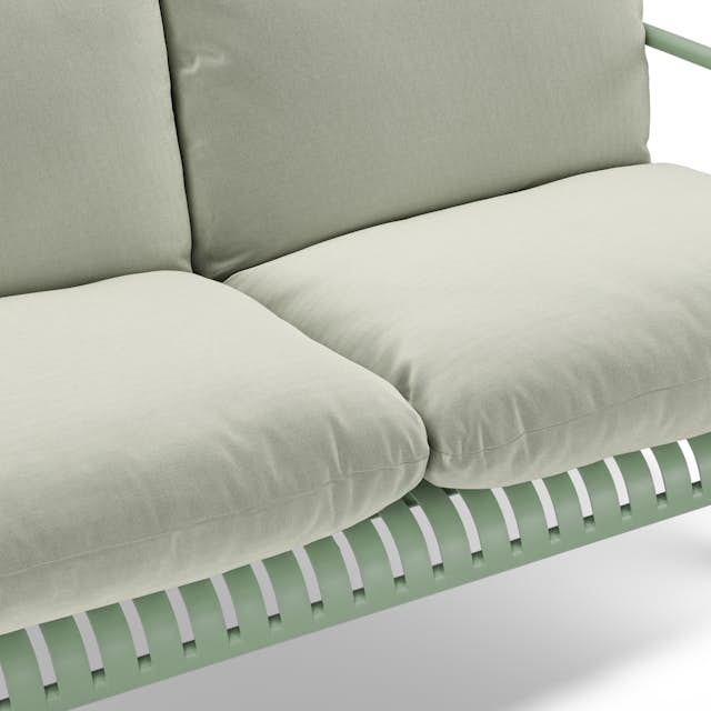 Sarek Sunbrella® Mint and Khaki Green Outdoor Loveseat and Lounge Chair ...