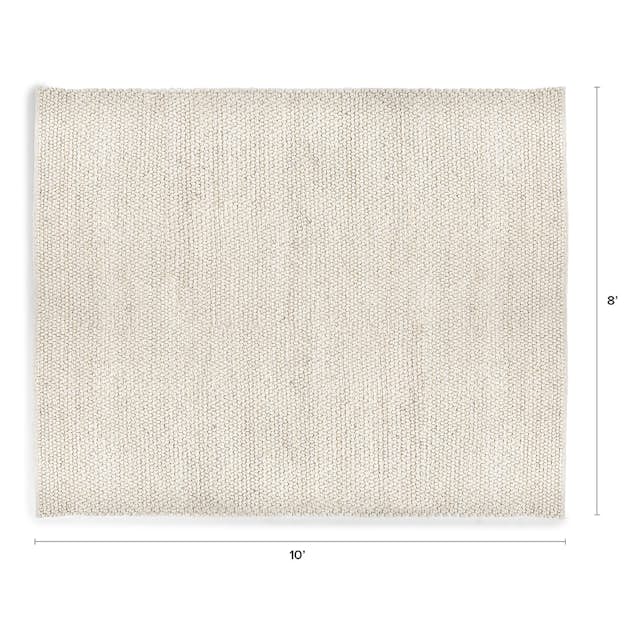 8x10 Ivory White Handmade Area Rug | Hira | Article