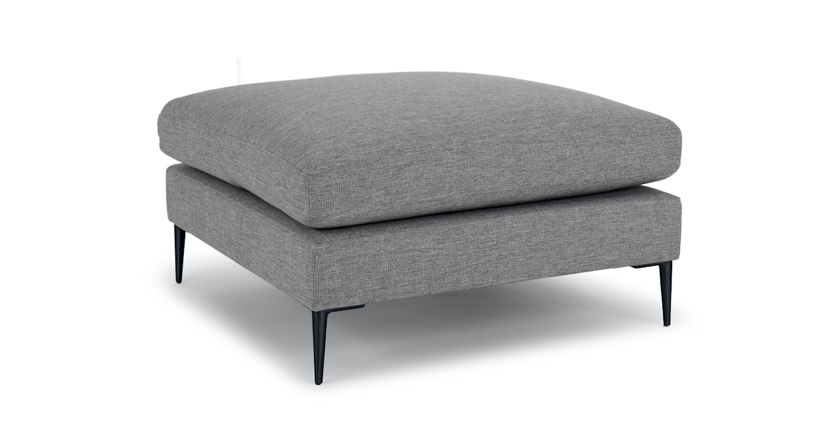 Gravel Gray Square Fabric Ottoman | Nova | Article