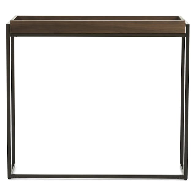 Bronze & Stained Walnut Wood Console Table | Oscuro | Article