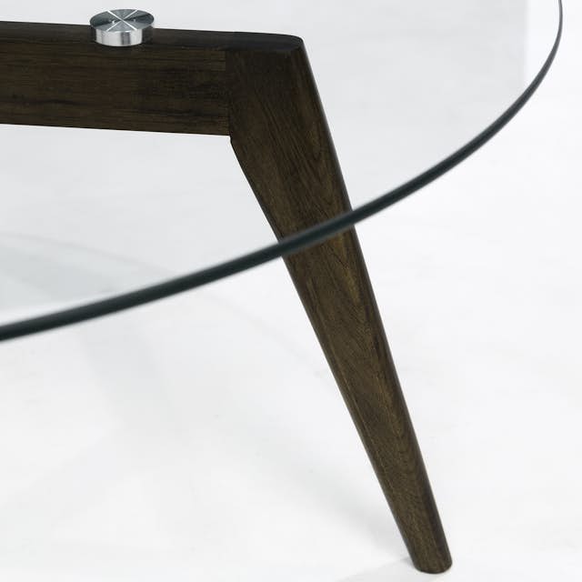 Clarus Tempered Glass Top Walnut Coffee Table | Article