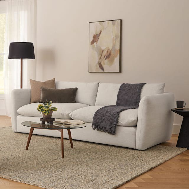 Clarus Tempered Glass Top Walnut Coffee Table | Article