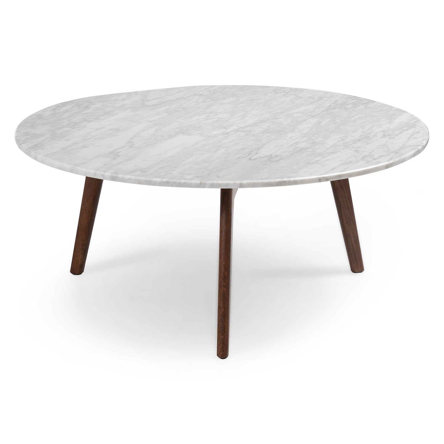 Mara White Marble Walnut Coffee Table Article