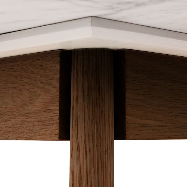 Mara White Marble & Walnut Cafe Table | Article