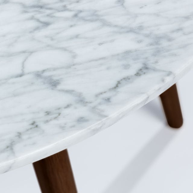 Mara White Marble & Walnut Cafe Table | Article