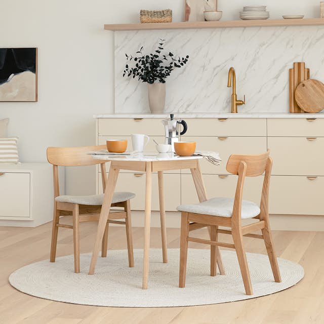 Mara White Marble & Oak Cafe Table | Article