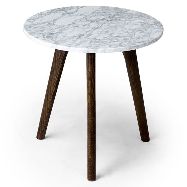 Mara White Marble & Walnut Side Table | Article