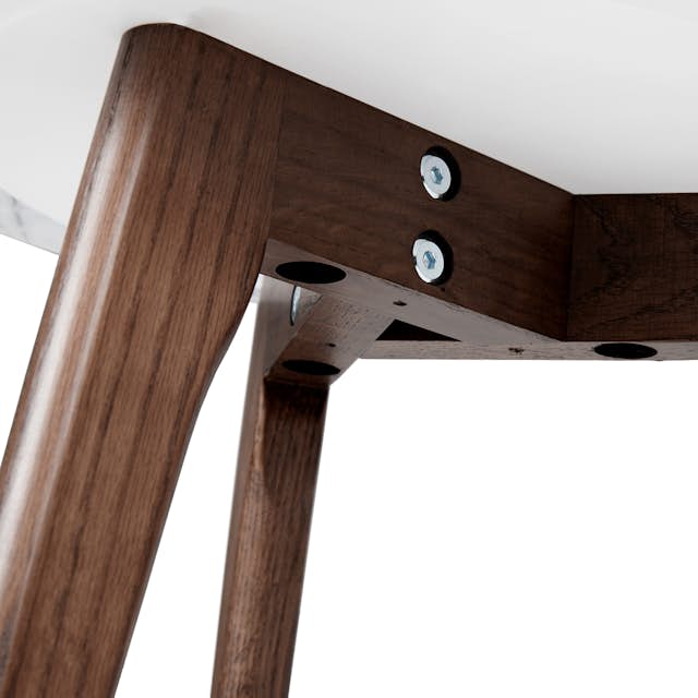 Mara White Marble & Walnut Side Table | Article