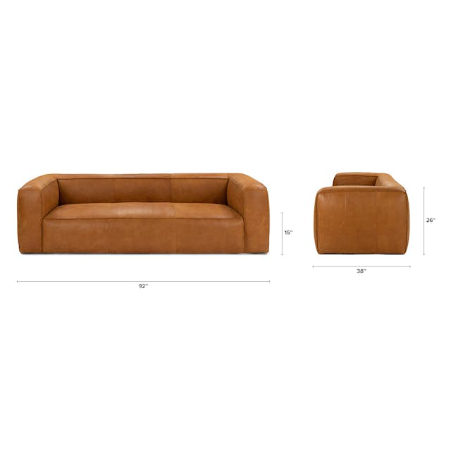 Cigar Rawhide Tan Leather Sofa | Article