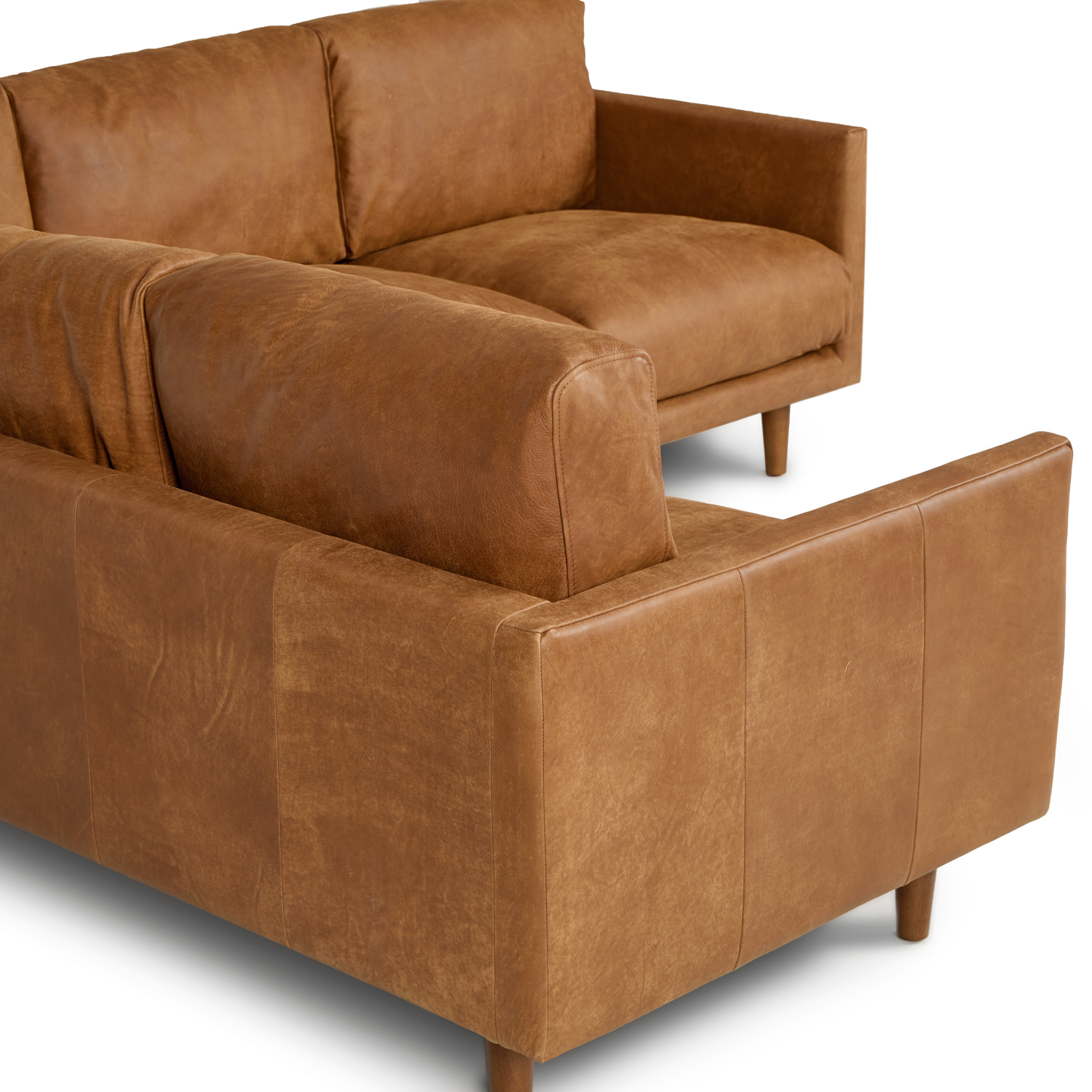 Nirvana Dakota Tan Leather Corner Sectional