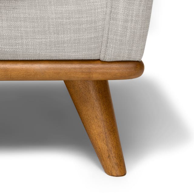 Rain Cloud Gray Timber Fabric Honey Oak 5 Seater Corner Sectional | Article