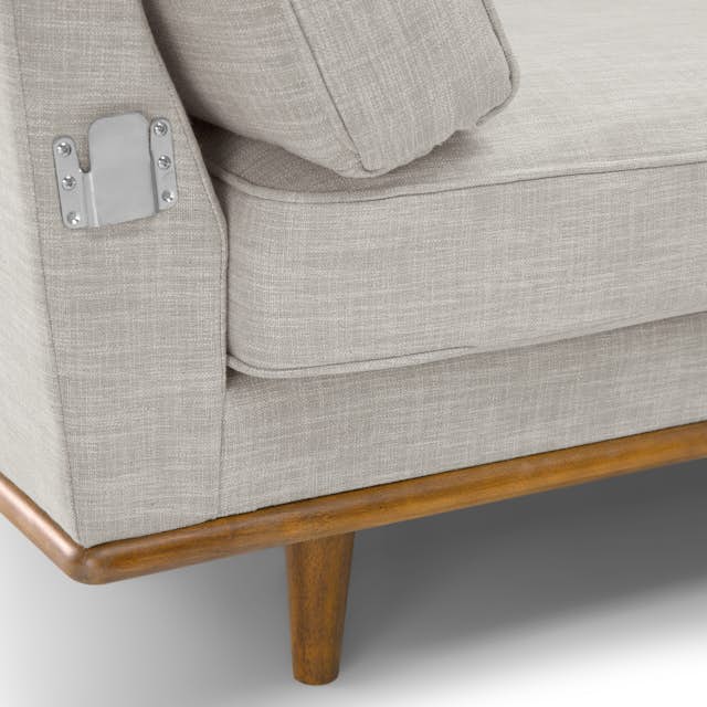 Rain Cloud Gray Timber Fabric Honey Oak 5 Seater Corner Sectional | Article