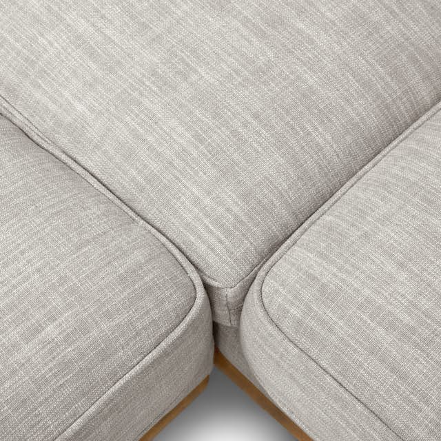 Rain Cloud Gray Timber Fabric Honey Oak 5 Seater Corner Sectional | Article