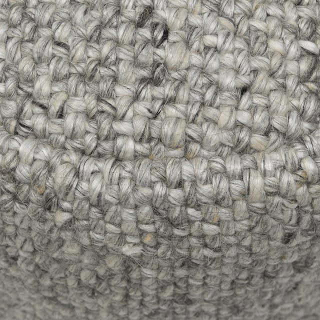 Round Fog Gray Handmade Fabric Pouf | Texa | Article